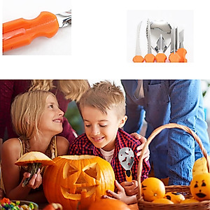 7PCS Pumpkin Carving Kit, Halloween Decorations Stainless Steel Pumpkin Carving Tools, Pumpkin Carving Knife, Professional Heavy Duty Carving Set for Halloween Decoration Jack-O-Lanterns