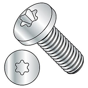 Small Parts MI6207045T Steel Pan Head Machine Screw, Zinc Plated, Meets ISO 7045, T30 Star Drive, M6-1 Thread Size, 20 mm Length, Fully Threaded, Import (Pack of 50)