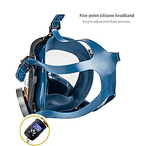 KISCHERS Reusable Full Face Respirator Large Against Dust/Organic Vapors/Smells/Fumes/Sawdust/Asbestos Suitable for Painting,Staining,Car Spraying,Sanding &Cutting