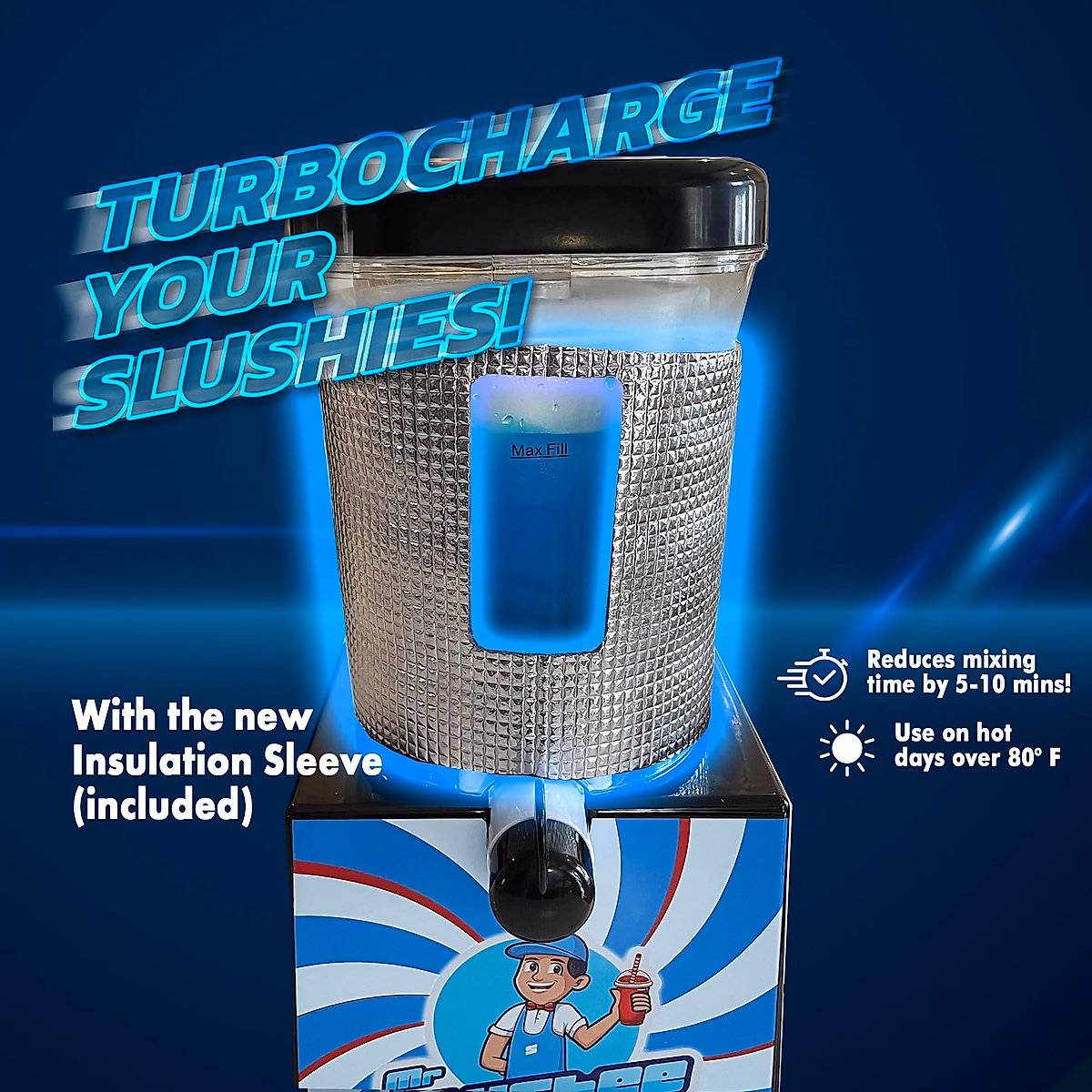Mr Slushee Home-use Slushie Machine, New and Improved Countertop Slushy Maker for Kitchen, 34 fl oz, Ice Cold Frozen Slush Drink, Slushy Cup, Turns Your Favorite Sodas into Slushies.