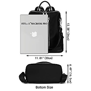 YALUXE Fashion Backpacks Purse for Women Large Capacity Genuine Leather&Nylon School Bag Fashion Design