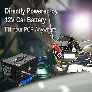 TUXING 4500Psi PCP Air Compressor,PCP Rifle/Pistol and Paintball Tank Air Pump, Powered by 12V Car DC or Home 110V AC with Power Converter and Built-in Water Oil Filter