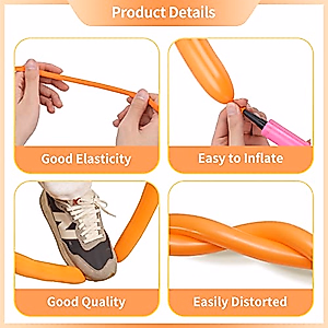 RUBFAC 260 Balloons, 450pcs Colorful Long Balloons with Pump, Premium Twisting Balloons Animals Magic Balloons for Birthday Wedding Party Supply