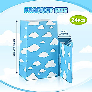 Tallew 24 PCS Blue Sky Clouds Paper Party Bags Cloud Treat Candy Goodie Bags Blue Sky Gift Bags Wrapping Party Favor Bags for Baby Girls Baby Shower Birthday