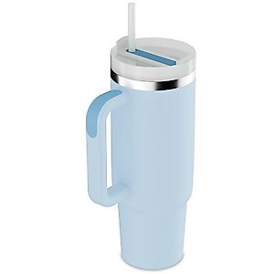 YOUEXPERT 30 oz Tumbler with Handle and Straw, Insulated Tumblers with Lid and Straw, 30oz Stainless Steel Cup Water Bottle Sports Travel Tumblers - Blue