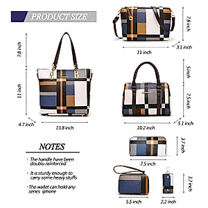 2E-youth Designer Purses and Handbags for Women Satchel Shoulder Bag Tote Top Handle Bag (gezi6-blue)