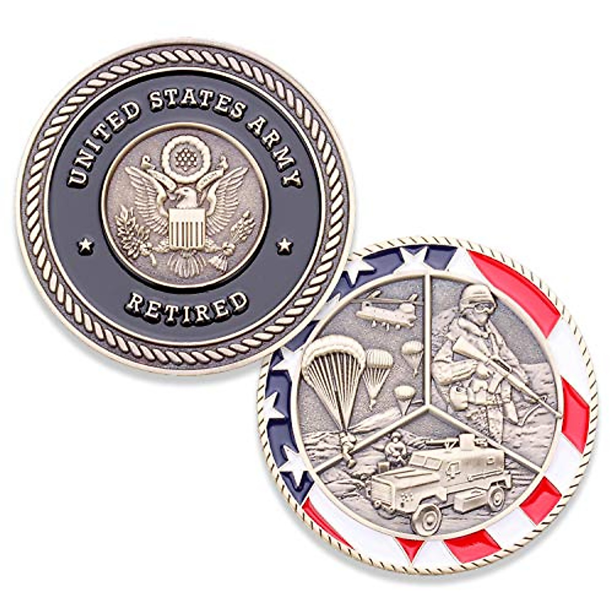 Army Retired Challenge Coin - United States Army Challenge Coin - Amazing US Army Retired Military Coin - Designed by Military Veterans!