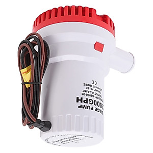 Bilge Pump, Bilge Pumps for Boats, Bilge Pump Silent Boat Submersible DC Micro Drain Marine Sewage for Pond Pool 2000 GPH (12V)