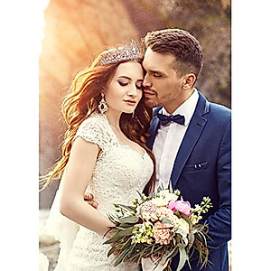 SuPoo Rose Gold Crown Tiaras for Women Birthday Crown Wedding Tiara Crystal Princess Quinceanera Crown Queen Tiara Headband Rhinestone Gems Party Decoration for Prom Halloween Christmas