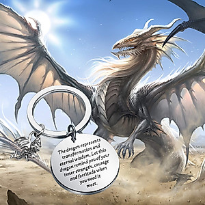 ENSIANTH Dragon Keychain Dragon Lover Gift Dragons Jewelry Inspiration Gift for Friend (Dragon Keychain)