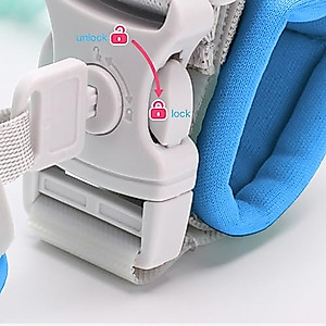 Roeoi Anti Lost Wrist Link Safety Wrist Link with Key Lock for Toddlers, Babies & Kids, Safety Harnesses & Leashes (Blue / 1.5m)