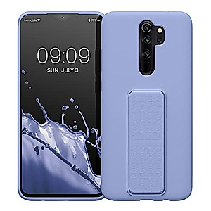 kwmobile Case Compatible with Xiaomi Redmi Note 8 Pro - Case with Hand Strap and Stand Soft TPU Silicone Coating - Lavender