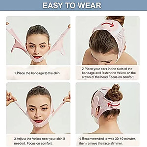 Double Chin Reducer Double Chin Eliminator V Line Lifting Mask Chin Strap for Double Chin for Women Double Chin Strap Face Slimming V Shaped Belt Reusable Facial Slimmer Shaper For Women and Men