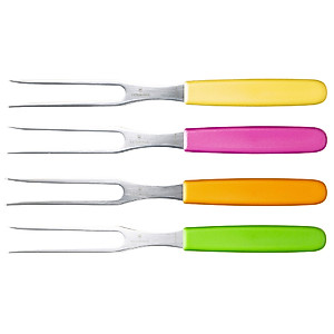 Victorinox 5.2106.15L8B Carving Fork Delicately Carves, Slices and Picks Up Meat Straight Blade in Yellow, 5.9 inches