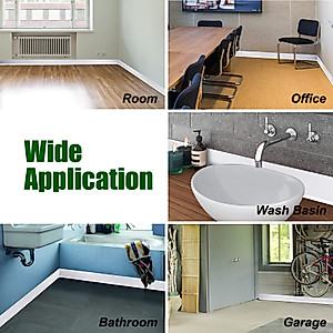 Flexible Baseboard Molding Trim, Vinyl Baseboard Molding 4 Inch x 20 Feet Self-Adhesive Peel and Stick Baseboard White for Wall Base Cove Base, Bedroom, Kitchen, Dining Room, Office, Rubber Baseboard