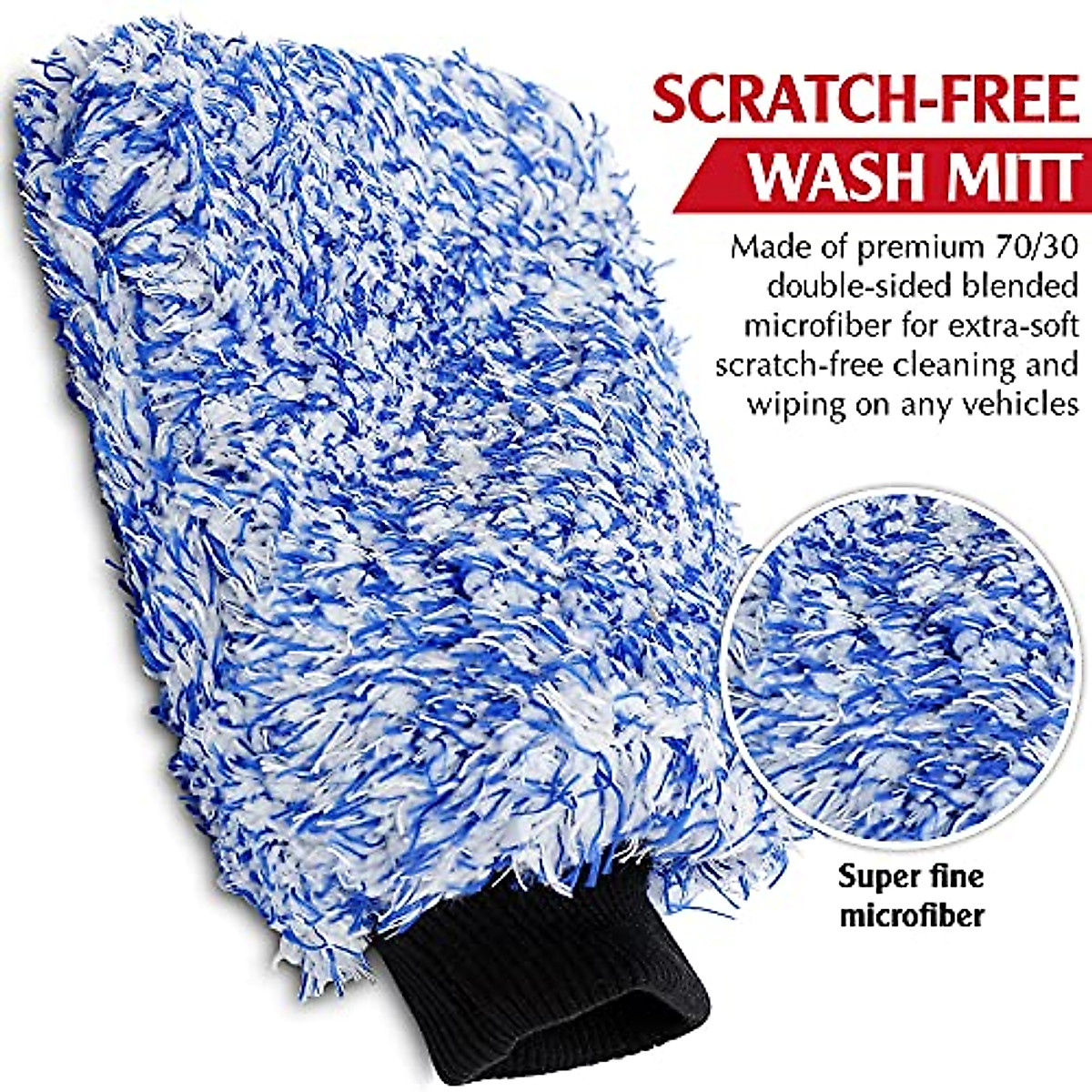 TAKAVU New Car Wash Mitt, 2 Pack Premium Cyclone Microfiber Washing Gloves, Holds Tons of Sudsy Water for Effective Washing, Machine Washable, Lint Free, Scratch Free