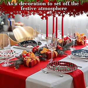 Sunnyray 100 Pack Christmas Paper Plates Christmas Party Plates 9 Inch, Plaid Disposable Dinner favors for Xmas Holiday Party Supplies