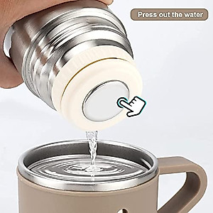 CristaVista Stainless Steel Thermo 500ml/16.9oz Vacuum Insulated Bottle with Cup for Coffee Hot drink and Cold drink water flask | Double Wall Keep Beverages Cold & Hot For 12Hrs (Brown,Set)