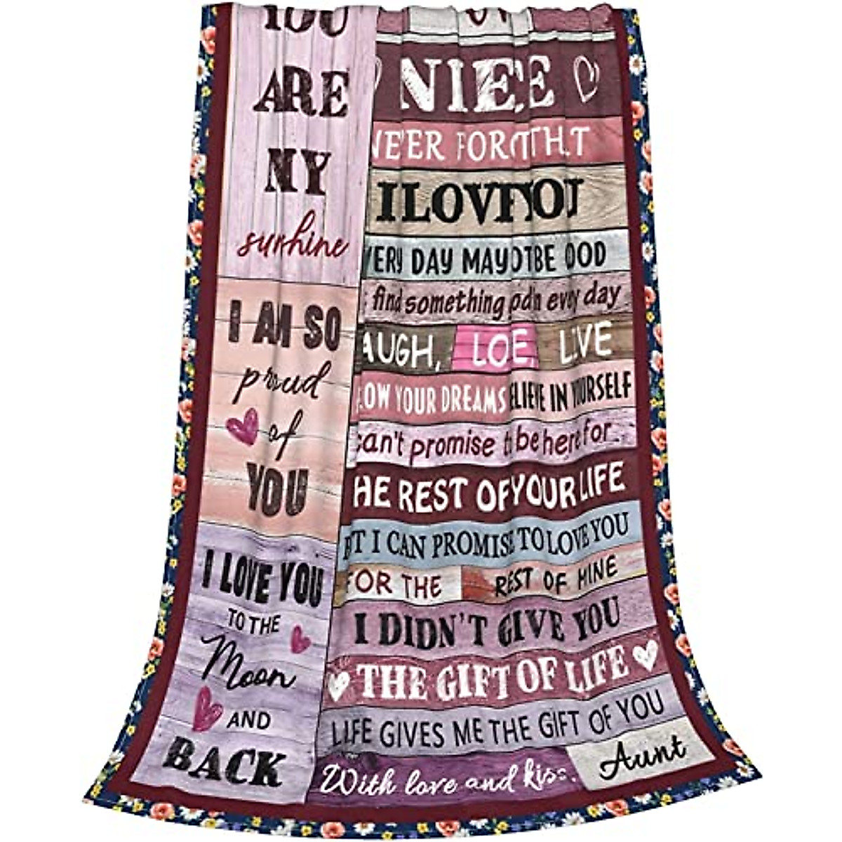 AJIIUSV to My Niece Gifts from Auntie Throw Blanket Niece Gifts Blankets from Aunt Birthday Gifts Christmas Thanksgiving New Year Holiday 50"x60"