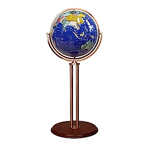 geographic globe 16.5” Diameter Large World Globe Floor Standing Educational Earth Globe With Round Wooden Base Geographic Globes For Home Decor world globe gift (World Globe a) (W