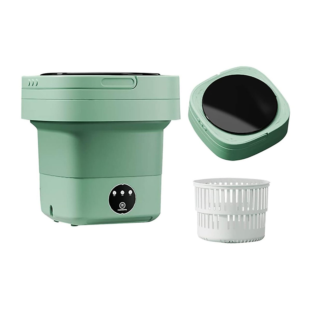 Compact 8 lb Portable Washing Machine for Apartments - Quick Laundry Solution with Timer and Multiple Wash Modes (Green)