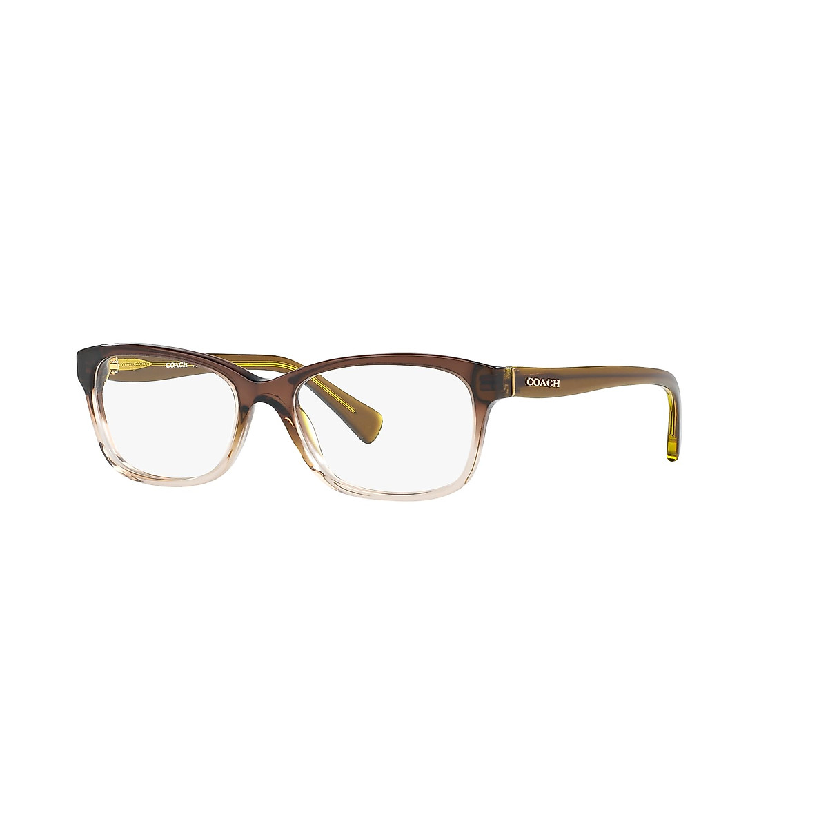 Coach HC6089 Prescription Eyewear Frames, Transparent Olive Gradient/Demo Lens, 51 mm