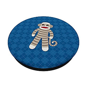 Cute Classic Striped Sock Monkey PopSockets Swappable PopGrip