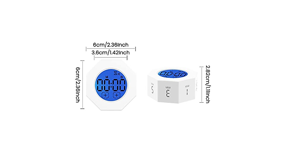 XJ-HOME Multi-Hex Clock Timer - Perfect for Cooking & Study
