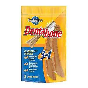 Pedigree Dentabone Snack Food For Adult Dogs, 2-Large Bones (Pack Of 10)