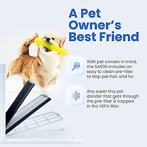 Smart Air SA600 Air Purifier - High Performance, Compact, Dual-Inlet HEPA Air Purifier for Clean Air with 99.97% H13 HEPA Filters and Carbon Filters