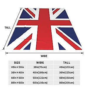 The Union Jack Throw Blanket, Soft Lightweight Fleece Throws for Kids, Men, Women,Warm Microfiber Fuzzy Blanket for Bed Living Room Sofa Couch 80"X60"