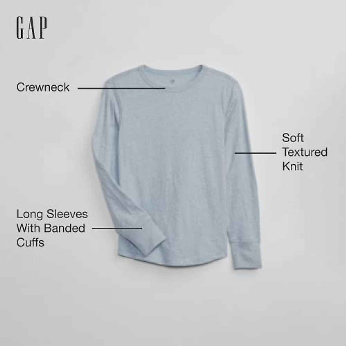 GAP Boys Texture Long Sleeve T-Shirt T Shirt, Cozy Brown, X-Large US