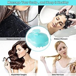 Shampoo Brush, Silicone Scalp Massager Hair Brush Head Massager Hair Growth Scrubber for Straight Curly Long Short Thick Thin Wet Dry Hair for Men Women Kids Pets, Light Blue