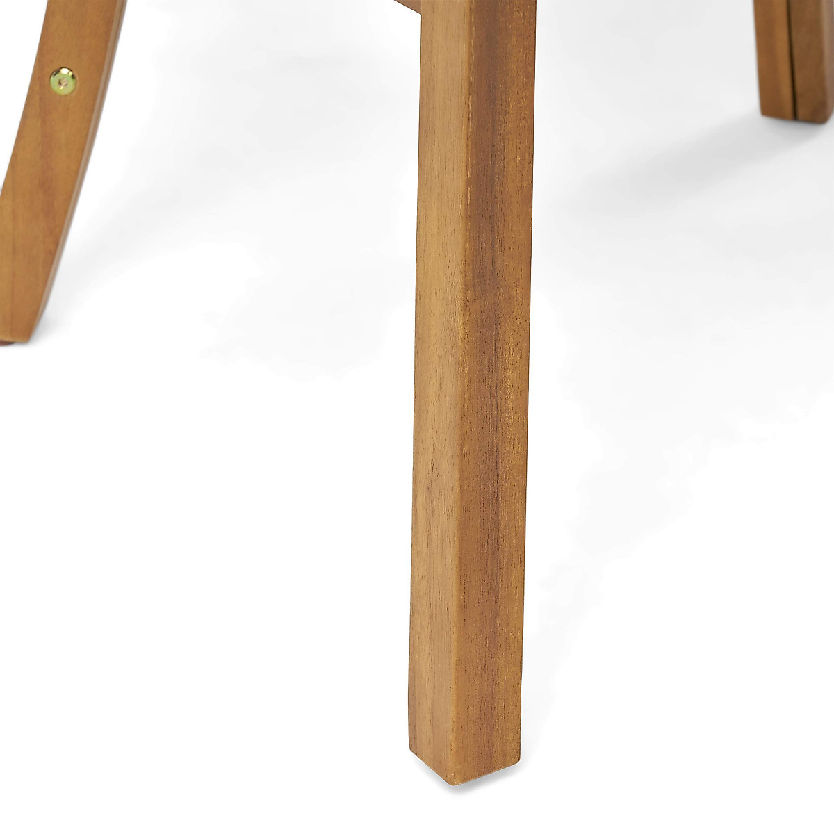 GDFStudio Outdoor Wooden Dining Chairs with Cushions (Set of 2), Cream and Finish