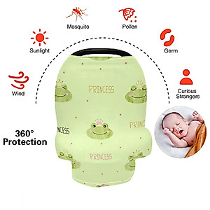 Nursing Cover Breastfeeding Scarf Cute Princess Frogs- Baby Car Seat Covers, Infant Stroller Cover, Carseat Canopy(r)