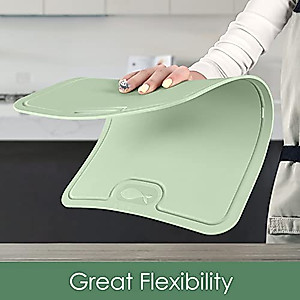 Gintan TPU Cutting Board, BPA-Free, With Knife and JuiceGroove,Scratch Resistant Flexible Cutting Boards for Kitchen, Dishwasher Safe, Easy-Grip Handle, Non-Slip
