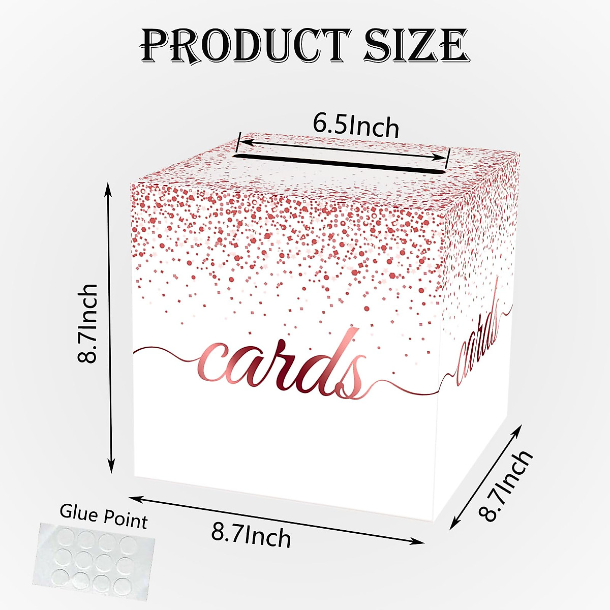 White and Rose Gold Card Box, Bride Gift Card Box, Birthday Party Gift Card Receiving Box, for Birthdays Party, Wedding Receptions, Bridal and Baby Showers, Graduations, Retirements, Anniversaries