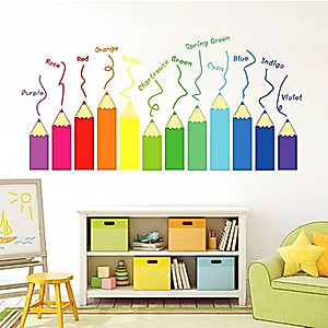 Color Wall Decals for Kids Room, 12 Colors, Large Educational Wall Stickers, Color Kids Wall Corner Decor for Daycare, Nursery, Classroom, Playroom, Living Room, Bedroom