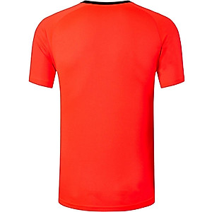 jeansian Men's Sport Quick Dry Fit Short Sleeves T-Shirt Tees Shirt Tshirt Tops Golf Tennis Running LSL230 Orange XXL