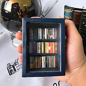 Atlodas Pocket Anxiety Bookshelf - Shake it anywhere and anytime, Stress-Relieving Small Bookshelf Display Cabinet, Blue Mini Bookshelf, Gifts for Book Lovers (1 pcs)