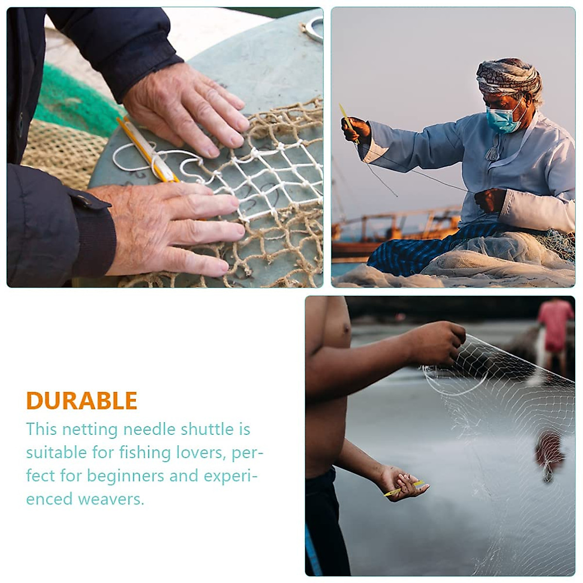 Gatuida 40pcs Fishnet Repair Tool Knitting Tools Fishing Net Replacement Netting Fishing Tools Fishing Tackle Fish Netting Cast Net Gill Net Plastic Hand Weaving Hand Sewing Needle