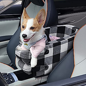 Liplove Dog Car Seat for Small Dogs, Center Console Dog Seat, Washable Dog Booster Seat, Car Seat Travel Bag for Small Cats & Dogs, Soft & Breathable Pet Car Seat
