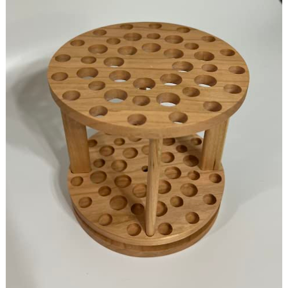 BlackLabMill Rotating Paint Brush Holder - Handmade Paint Brush Holder Rotating Art Supply Organizer – Large Capacity Cherry Hardwood Brush Organizer for Desk, Arts and Crafts