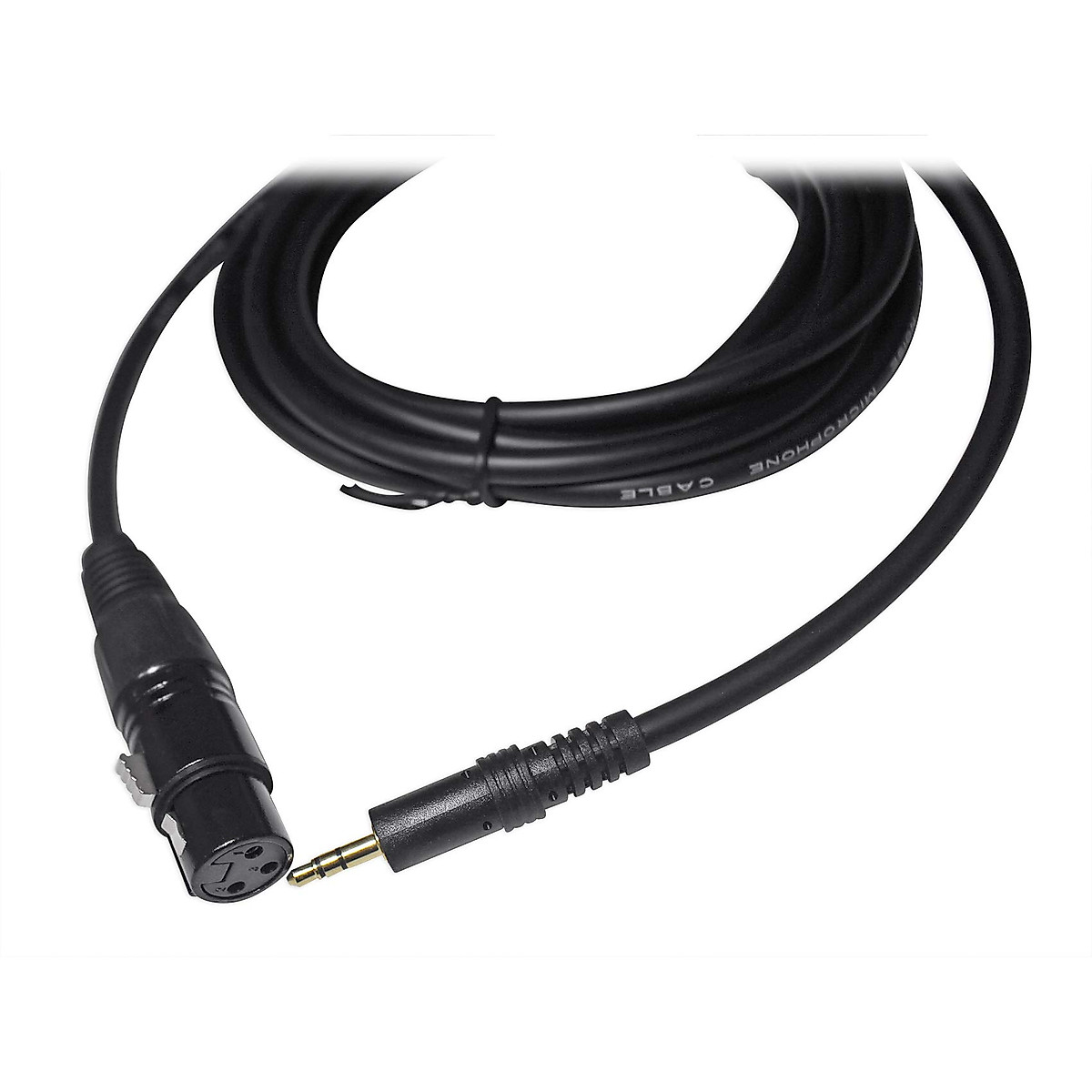 ROCKVILLE 10 Ft. Metal XLR Female to 1/8" TRS Cable-100% Copper (RXLR-AUX),Black