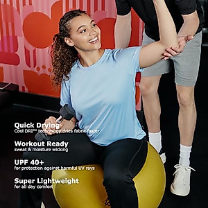 Hanes Sport V-Neck T-Shirt, CoolDRI Short Sleeve Tee for Women, Moisture-Wicking, Black, Small