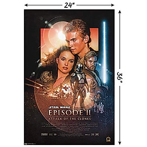 Trends International 24X36 Star Wars: Attack Of The Clones - One Sheet Wall Poster, 24" x 36", Unframed Version