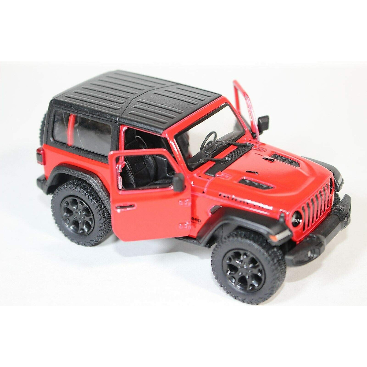 KiNSMART 2018 Jeep Wrangler Rudicon Hard Top Red 5" 1:34 Scale Die Cast Metal Model Toy w/ Pullback Action