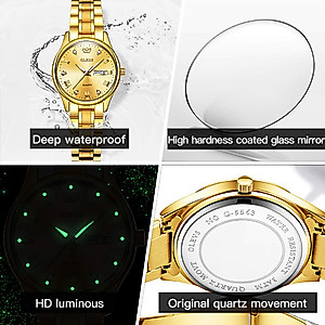 OLEVS Ladies Gold Watches for Women, Fashion Quartz Analog Small Wrist Watches, Water Resistant (up to 30m), Minimalist Gold Dial, Stainless Steel Band, Women's Watch