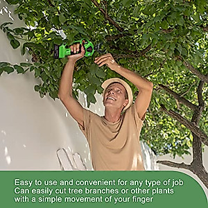 K KLEZHI Cordless Electric Pruning Shears Battery Powered Tree Branch Pruner Cut Capacity of 40mm / 1.58inches, 2 x 2 Ah Lithium Rechargeable Battery 6-8 Working Hours Green