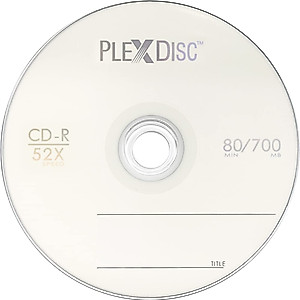 PlexDisc CD-R 700MB 80 Minute 52x Recordable - 100 Pack Cake Box (FFP) 631-805-BX, 100 Discs